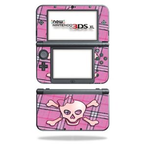 mightyskins skin compatible with new nintendo 3ds xl (2015) cover wrap sticker skins pink bow skull