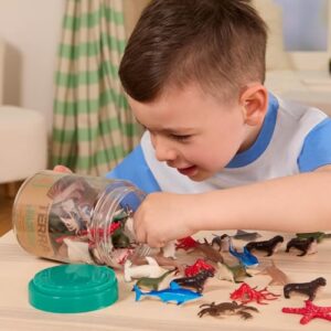 Terra by Battat - 60 Pcs Ocean Animal Figurines - Plastic Mini Sea Animal Toys - Sharks, Dolphins, Penguins, Turtles, Crabs, Starfish & More for Kids and Toddlers 3 Years +