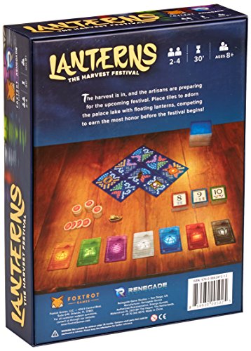 Renegade Game Studios Lanterns: The Harvest Festival, Fast Paced Card Game Set, 2-4 Players, 30 Min Playing Time, Place Tiles to Adorn The Palace Lake with Floating Lanterns, Earn The Most Honor Before The Festival Begins