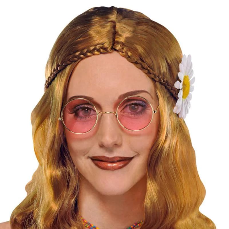 Fancy Hippie Glasses (Adult Size) 1 Pc.- Retro Style Sunglasses, Perfect for Parties, Festivals & Fashion Enthusiasts