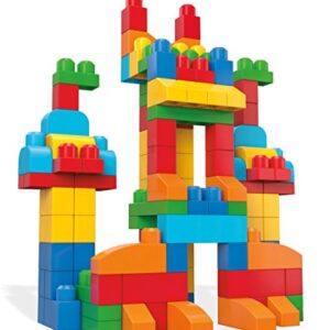 MEGA BLOKS First Builders Toddler Blocks Toys Set, Deluxe Building Bag with 150 Pieces and Storage, Blue, Ages 1+ Years