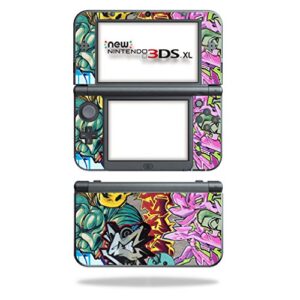 mightyskins skin compatible with new nintendo 3ds xl (2015) cover wrap sticker skins graffiti wild styles