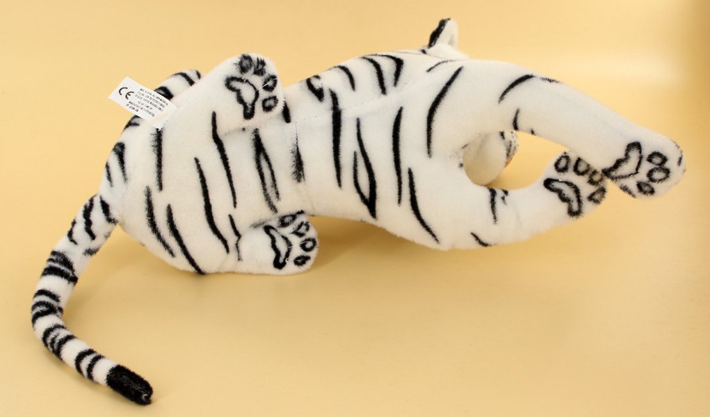 JESONN Realistic Stuffed Animals Soft Plush Toy Tiger Beige for Kids Birthday Gifts,13.5" or 35CM,1PC