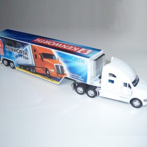 KiNSMART Kenworth T700 Semi Truck Container 13" 1:68 Scale Die Cast Metal Model Toy SetOf4 Blue Red White Black