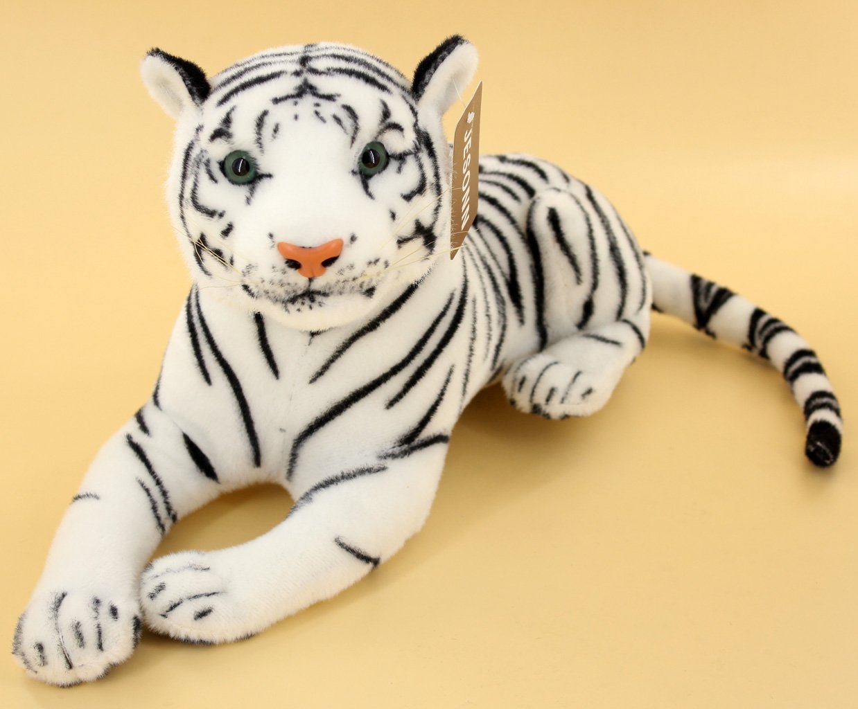 JESONN Realistic Stuffed Animals Soft Plush Toy Tiger Beige for Kids Birthday Gifts,13.5" or 35CM,1PC