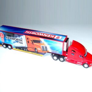 KiNSMART Kenworth T700 Semi Truck Container 13" 1:68 Scale Die Cast Metal Model Toy SetOf4 Blue Red White Black