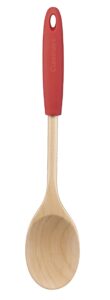 cuisinart silicone beachwood solid spoon, red