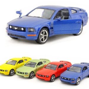 KiNSMART SetOf4 2006 Ford Mustang GT 5" 1:36 Scale Die Cast Metal Model Toy Car, Red, Yellow, Blue, Green