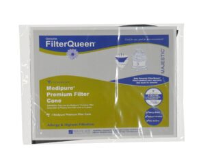 filterqueen majestic medipure filter, premium pollution filter cone for odor control and advanced filtration