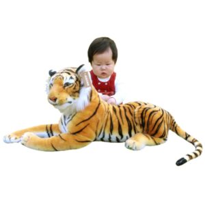 JESONN Realistic Giant Stuffed Animals Tiger Plush Toys,Brown,27.5" or 70 Centimeter,1PC