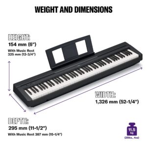 YAMAHA Digital Piano, 154 x 295 x 1326 millimeters (P-45B)