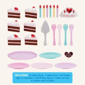 Battat- Play Circle- Birthday Cake – Toy Food – Plates & Candles Accessories- Pretend Play- Princess Birthday Party- 3 years + (24 Pcs)