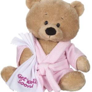 Ganz 10.5" Get Well Teddy with Pink Robe Plush