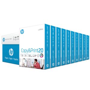 hp printer paper | 8.5 x 11 paper | copy &print 20 lb | 10 ream case - 5,000 sheets | 92 bright | made in usa - fsc certified | 200060c