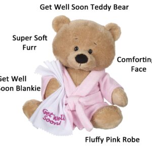 Ganz 10.5" Get Well Teddy with Pink Robe Plush