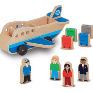 Melissa & Doug Wooden Airplane Classic Toy + Free Scratch Art Mini-Pad Bundle [93941]