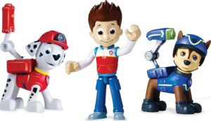 paw patrol action pack pups figure set, 3-pack, ryder, chase and marshall