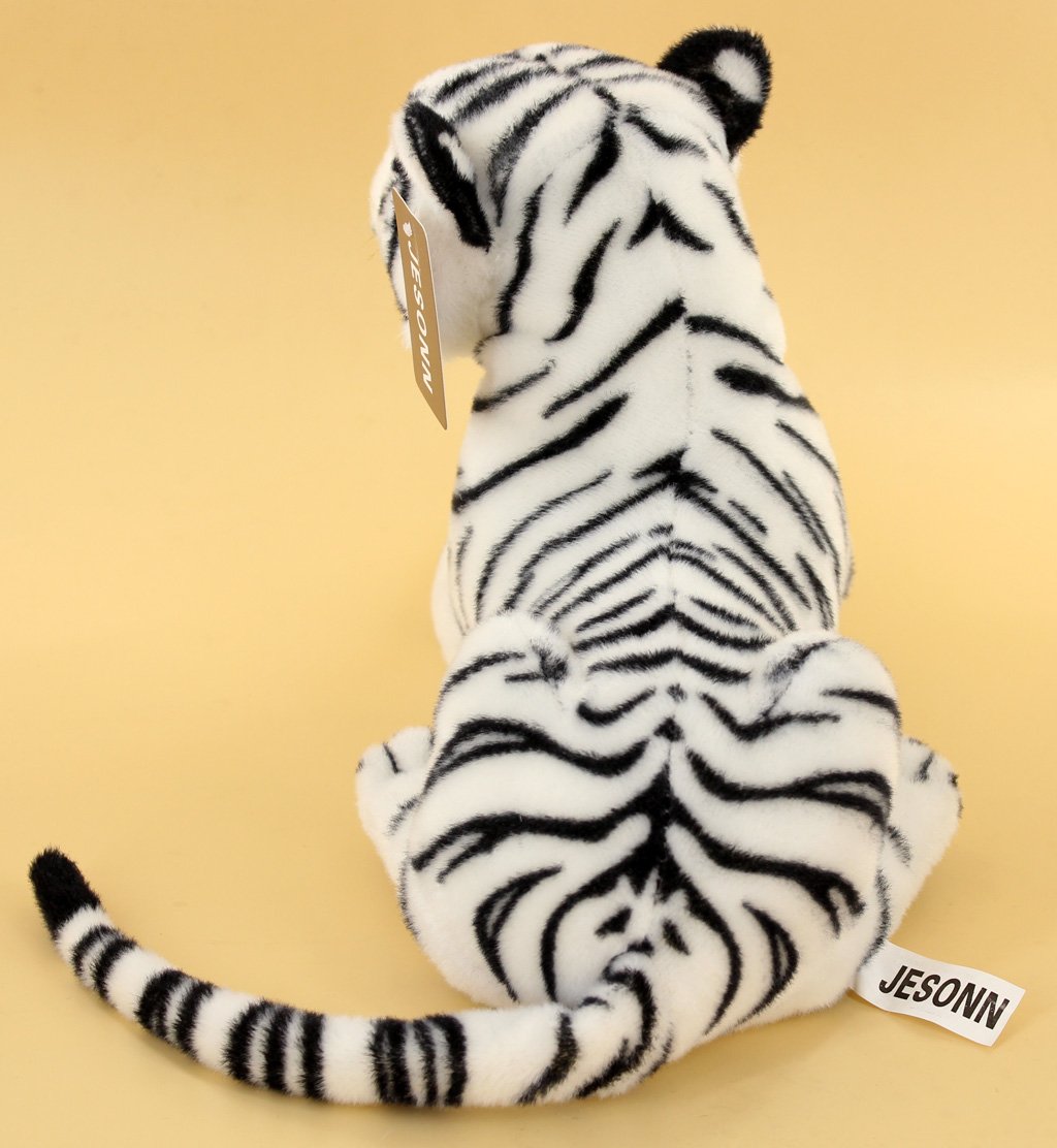 JESONN Realistic Stuffed Animals Soft Plush Toy Tiger Beige for Kids Birthday Gifts,13.5" or 35CM,1PC