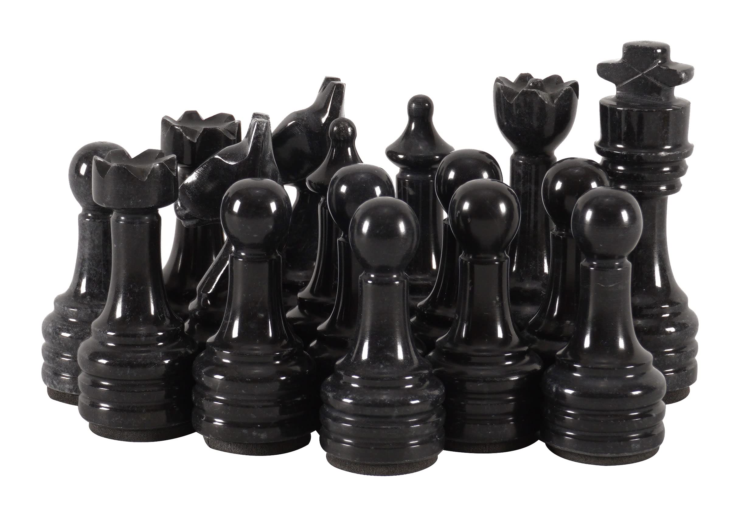 Radicaln Marble Chess Pieces Black and Coral 3.5 Inch King Figures Handmade 32 Chess Figures - Suitable for 16-20 Inch Chess Game - Board Games