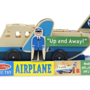 Melissa & Doug Wooden Airplane Classic Toy + Free Scratch Art Mini-Pad Bundle [93941]