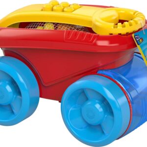 Mega BLOKS Toy Building Set Toddler Blocks, Block Scooping Wagon Learning Toy with Storage - Blue