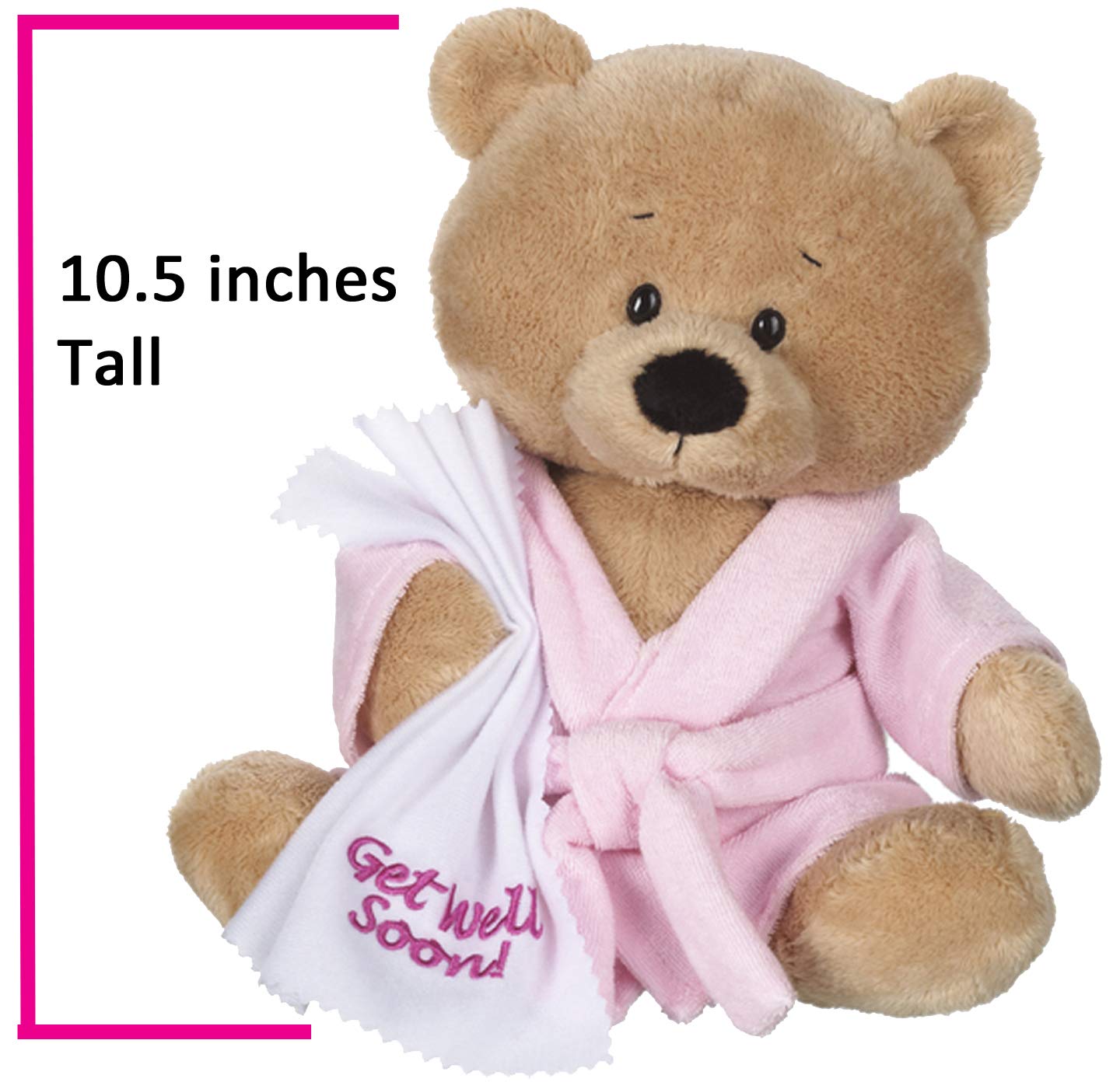 Ganz 10.5" Get Well Teddy with Pink Robe Plush