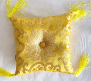 f699 silk brocade cushion pillow for tibetan singing bowl hand made in nepal