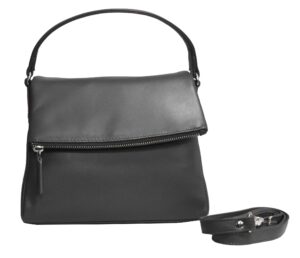 visconti lucy 19789 womens soft leather top handle pocketbook/handbag (black)