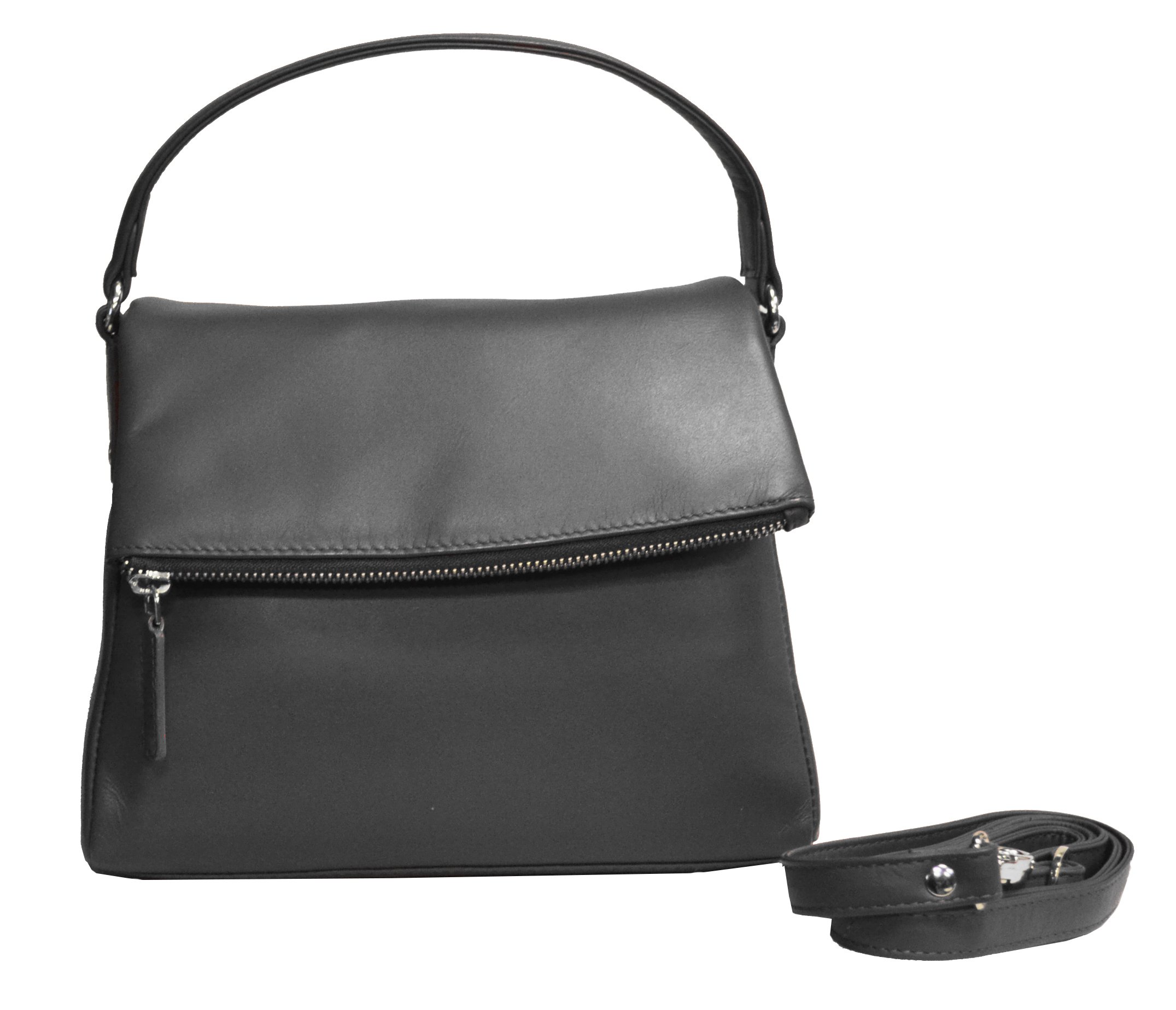 Visconti Lucy 19789 Womens Soft Leather Top Handle Pocketbook/Handbag (Black)