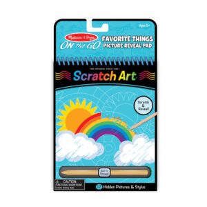 melissa & doug on the go scratch art hidden-picture pad - favorite things