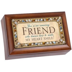 cottage garden amazing friend jeweled woodgrain petite music box plays what friends are for