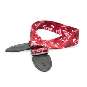 the sports vault nba chicago bulls guitar strap, 55-inch x 2-inch, red