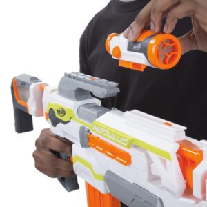 NERF Modulus ECS Motorized Blaster, Removable Scope, Drop Grip, Barrel, Stock, 10-Dart Clip (Amazon Exclusive)