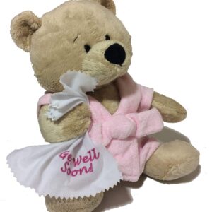 Ganz 10.5" Get Well Teddy with Pink Robe Plush