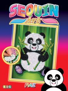 sequin art red, panda, sparkling arts and crafts picture kit, creative crafts