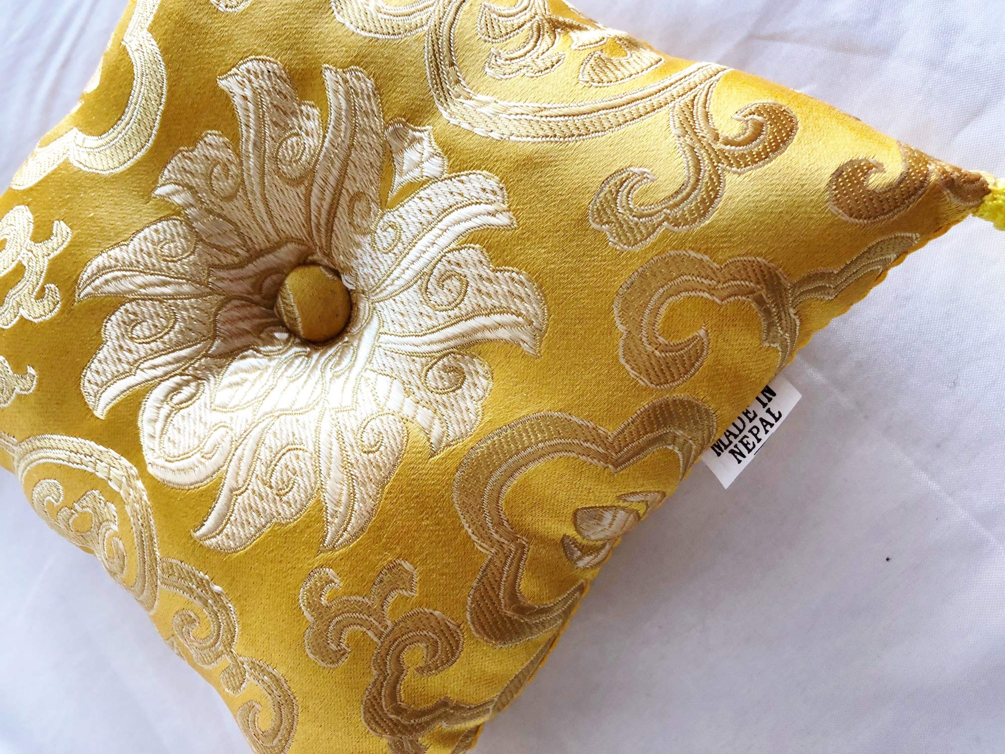 F699 Silk Brocade Cushion Pillow for Tibetan Singing Bowl Hand Made in Nepal