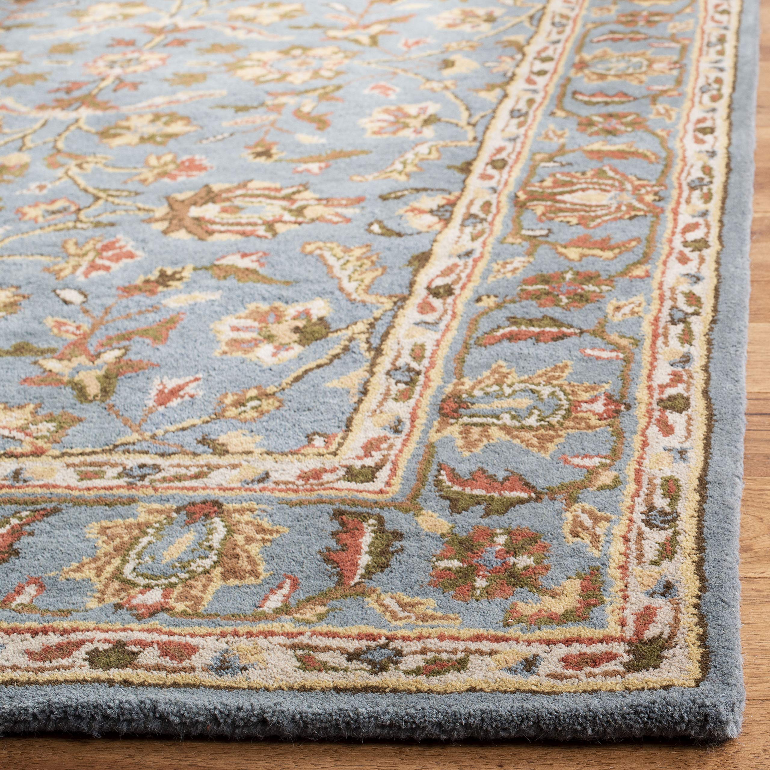 SAFAVIEH Heritage Collection Accent Rug - 3' x 5', Blue & Blue, Handmade Traditional Oriental Wool, Ideal for High Traffic Areas in Entryway, Living Room, Bedroom (HG969A)