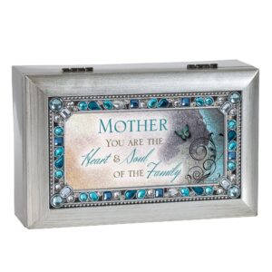 cottage garden mother you are jeweled silver finish jewelry music box - plays tune wind beneath my wings