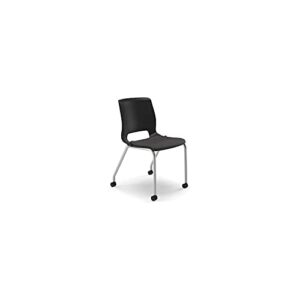 HON MG201CU10 Motivate Seating Upholstered 4-Leg Stacking Chair, Black/Onyx/Platinum, 2/Carton