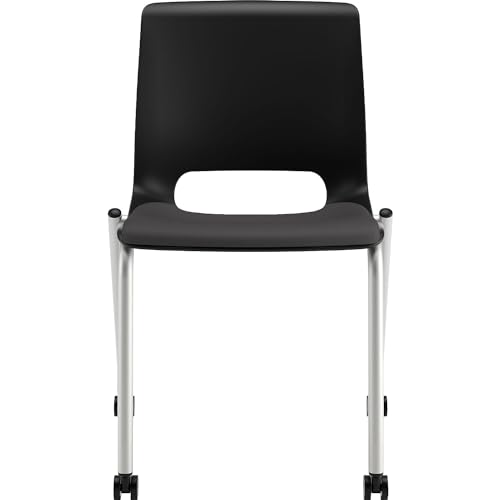 HON MG201CU10 Motivate Seating Upholstered 4-Leg Stacking Chair, Black/Onyx/Platinum, 2/Carton