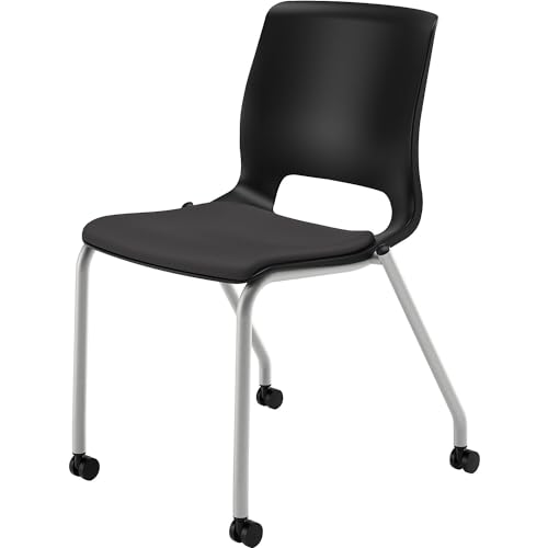 HON MG201CU10 Motivate Seating Upholstered 4-Leg Stacking Chair, Black/Onyx/Platinum, 2/Carton