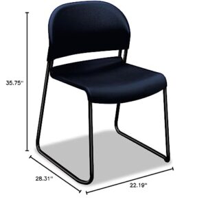 HON 4031RET GuestStacker Series Chair, Regatta Blue with Black Finish Legs, 4/Carton