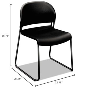 HON 4031ONT GuestStacker Series Chair, Black with Black Finish Legs, 4/Carton