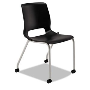 hon mg201cu10 motivate seating upholstered 4-leg stacking chair, black/onyx/platinum, 2/carton