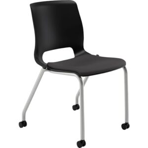 HON MG201CU10 Motivate Seating Upholstered 4-Leg Stacking Chair, Black/Onyx/Platinum, 2/Carton