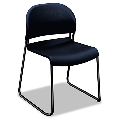 HON 4031RET GuestStacker Series Chair, Regatta Blue with Black Finish Legs, 4/Carton