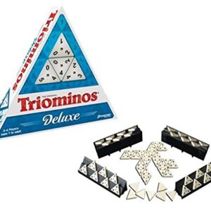 Pressman Tri-Ominos - Deluxe Edition Triangular Tiles with Brass Spinners, 5"