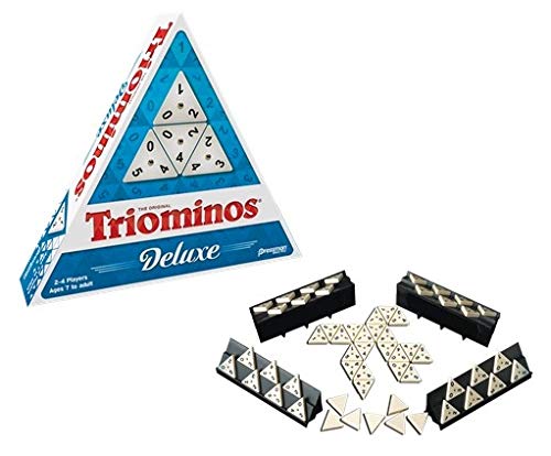 Pressman Tri-Ominos - Deluxe Edition Triangular Tiles with Brass Spinners, 5"