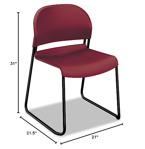 HON 4031MBT GuestStacker Series Chair, Mulberry with Black Finish Legs, 4/Carton (HON4031MBT)