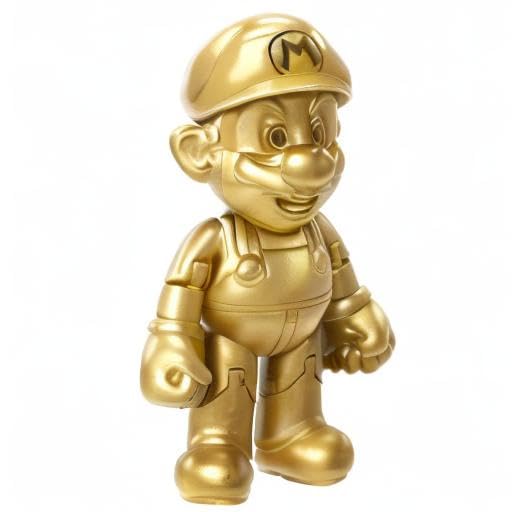 World of Nintendo 91447 4" Gold Mario Action Figure